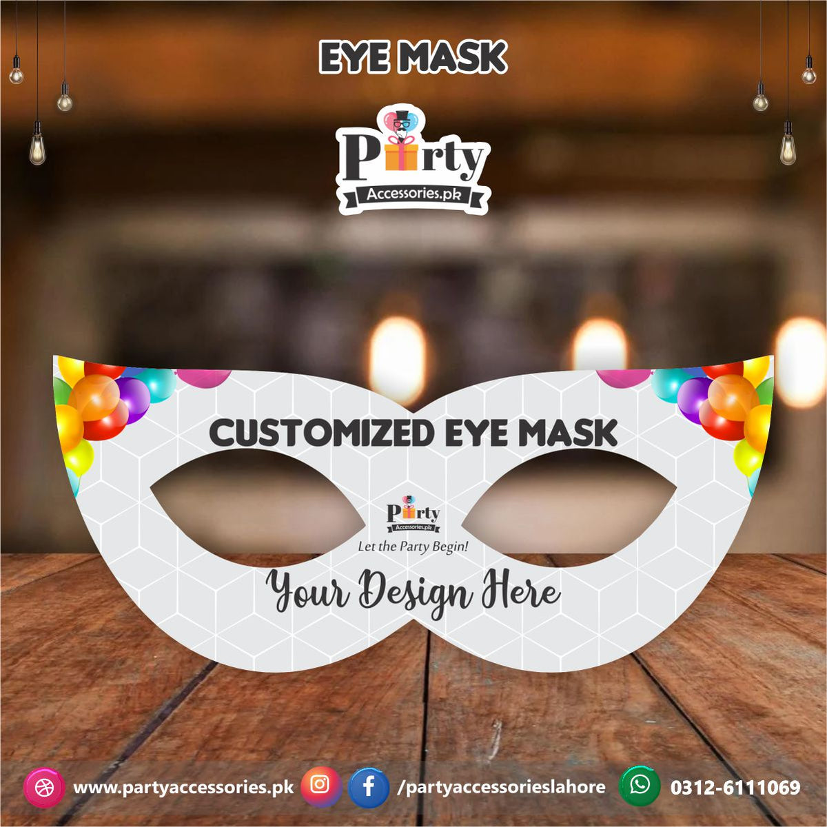 Customized Eye Face Masks | pack of 6 custom made eye masks ...