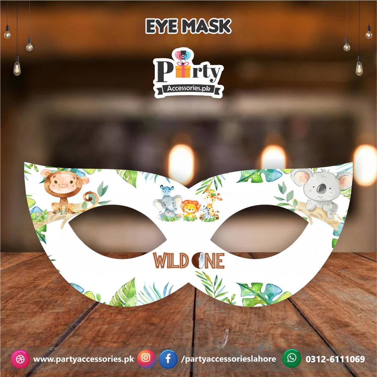 Wild One Theme Birthday Party Eye Face Masks (Pack of 6 ...