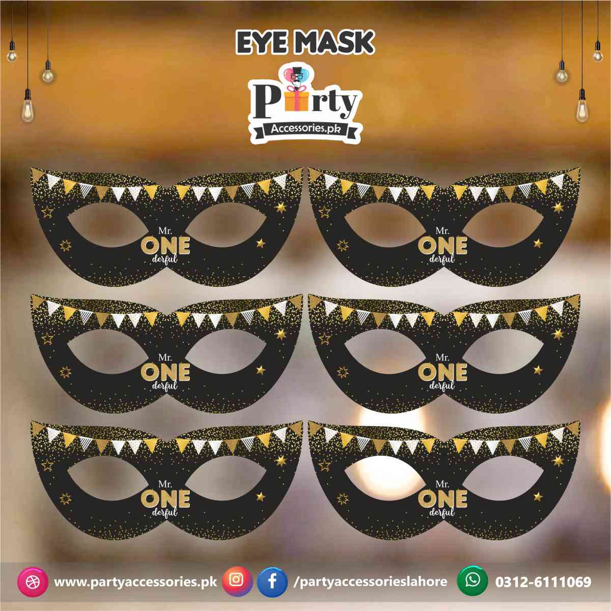 ONEderful theme birthday party eye masks – PartyAccessories.pk