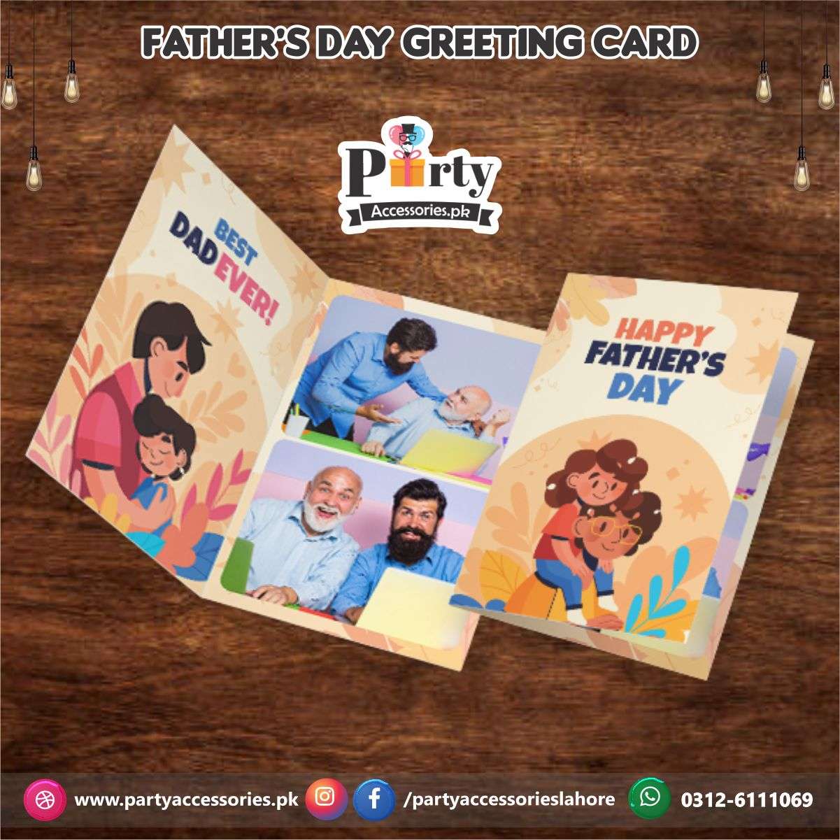 Customized Father's Day Greeting card in elegant design ...
