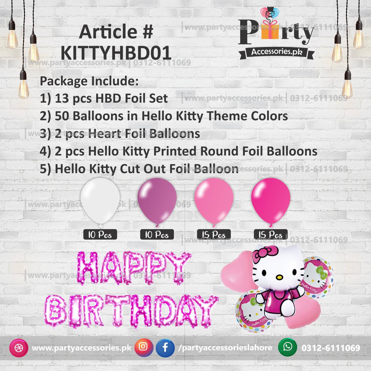 Hello kitty theme birthday decoration balloons set | Budget Deal ...