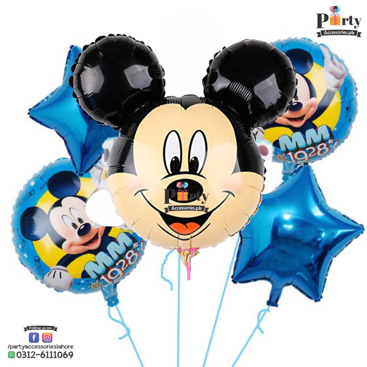 Mickey Mouse Foil Balloons: 5-Piece Set for Magical Parties ...