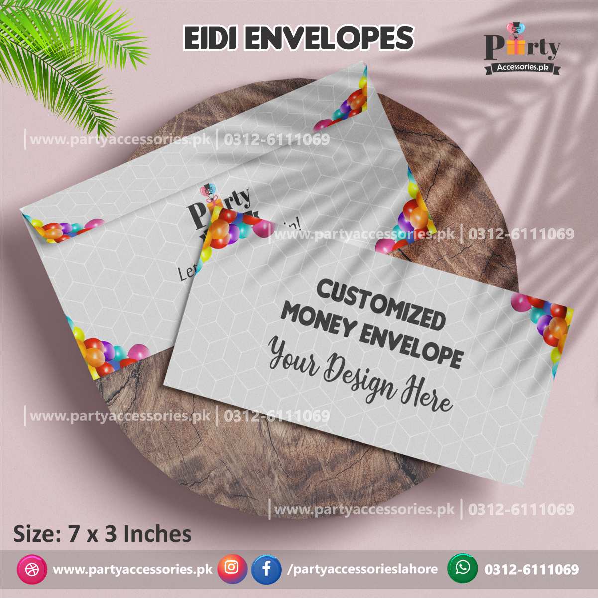 Customized money envelopes for salami or eidi | Pack of 12 pcs – PartyAccessories.pk