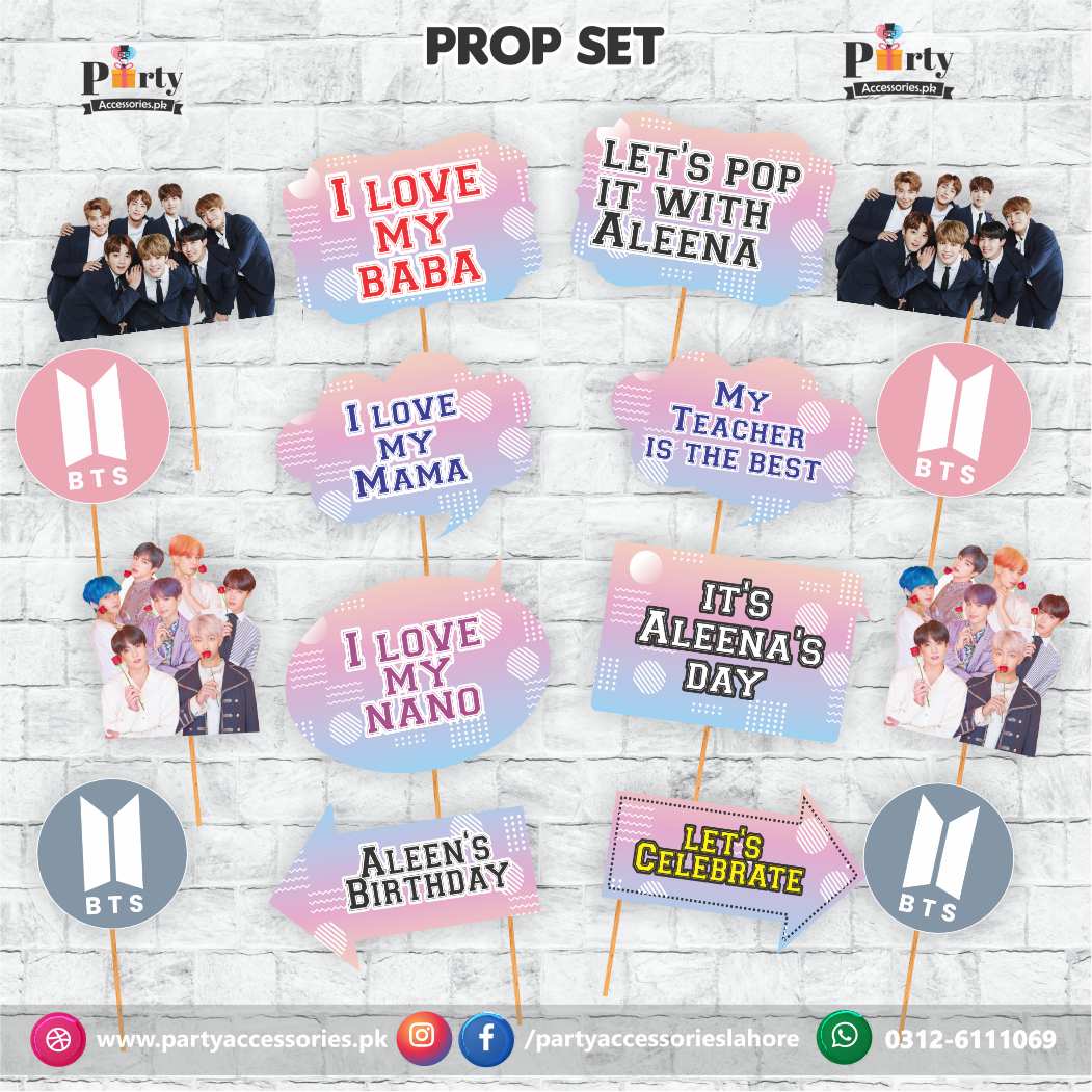 Photo props set for BTS Theme Birthday party – PartyAccessories.pk
