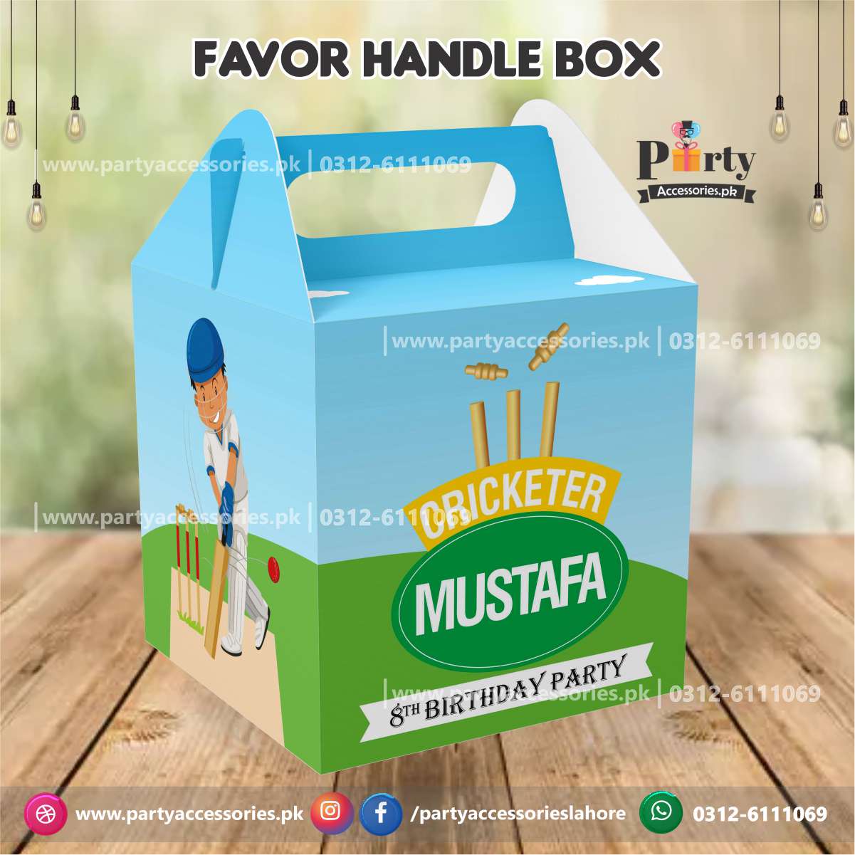 Cricket birthday theme party Customized giveaway Favor / Goody Boxes ...