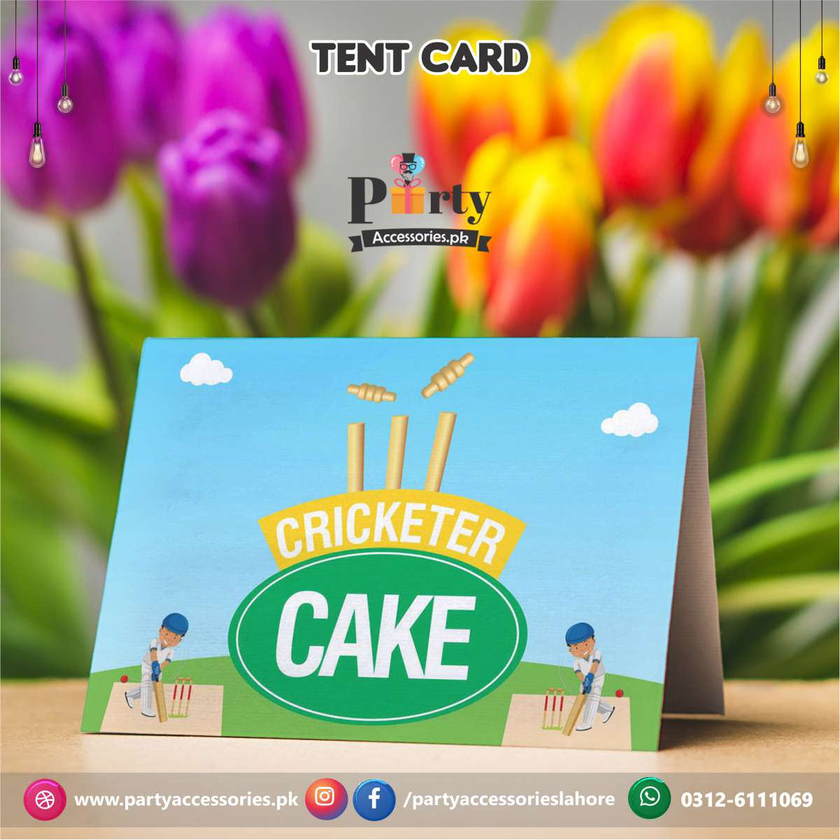 Cricket theme birthday Table Tent cards – PartyAccessories.pk