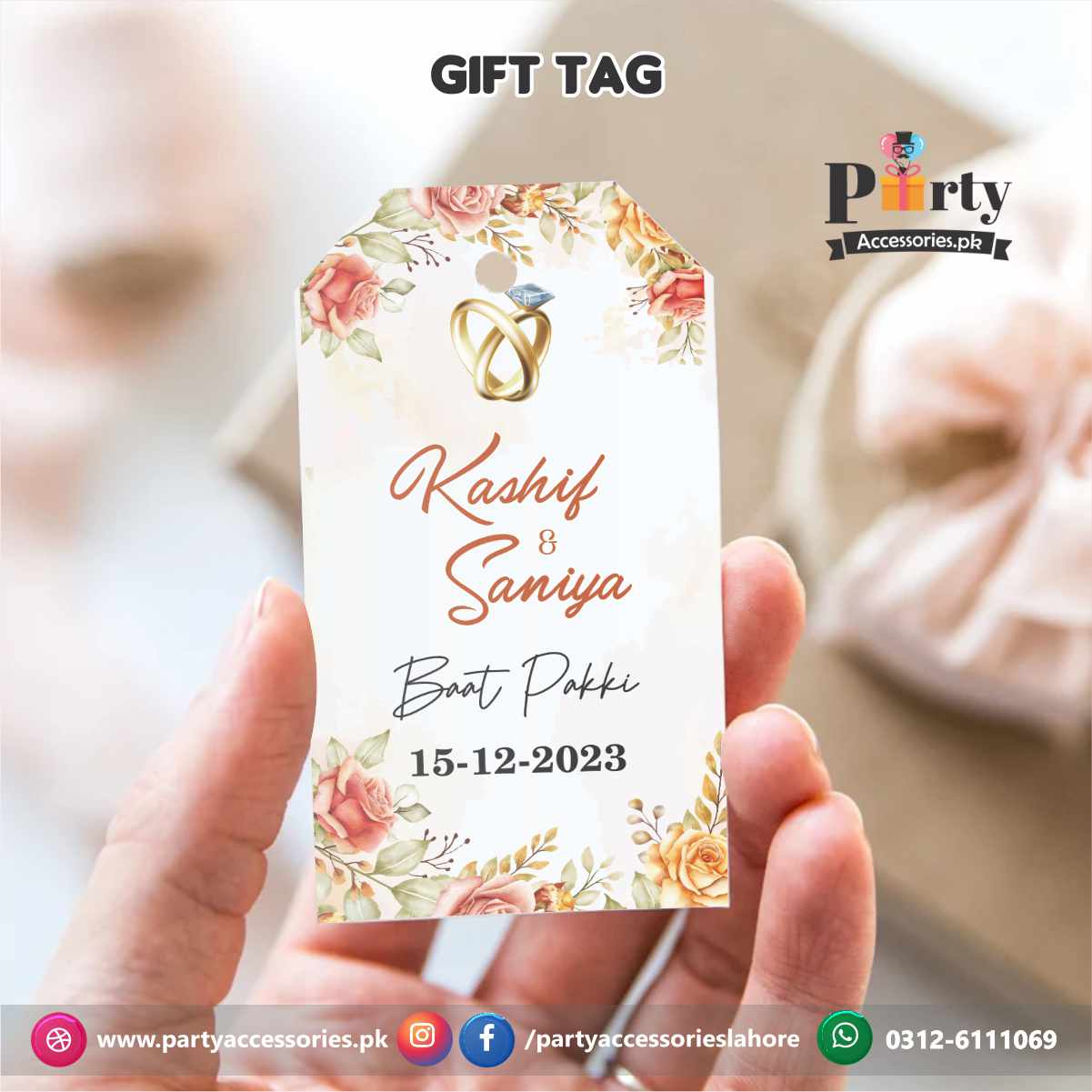 Baat pakki Customize Gift / Thank you tags (pack of 6 ...