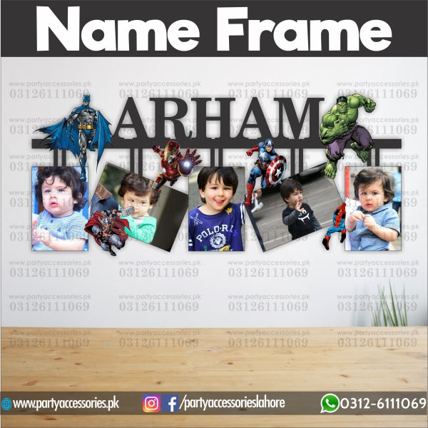 Superhero / Avengers Theme | Customized wall Name Frame (wooden ...