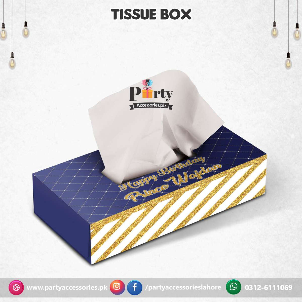 Prince theme birthday party Customized Tissue Box covers ...