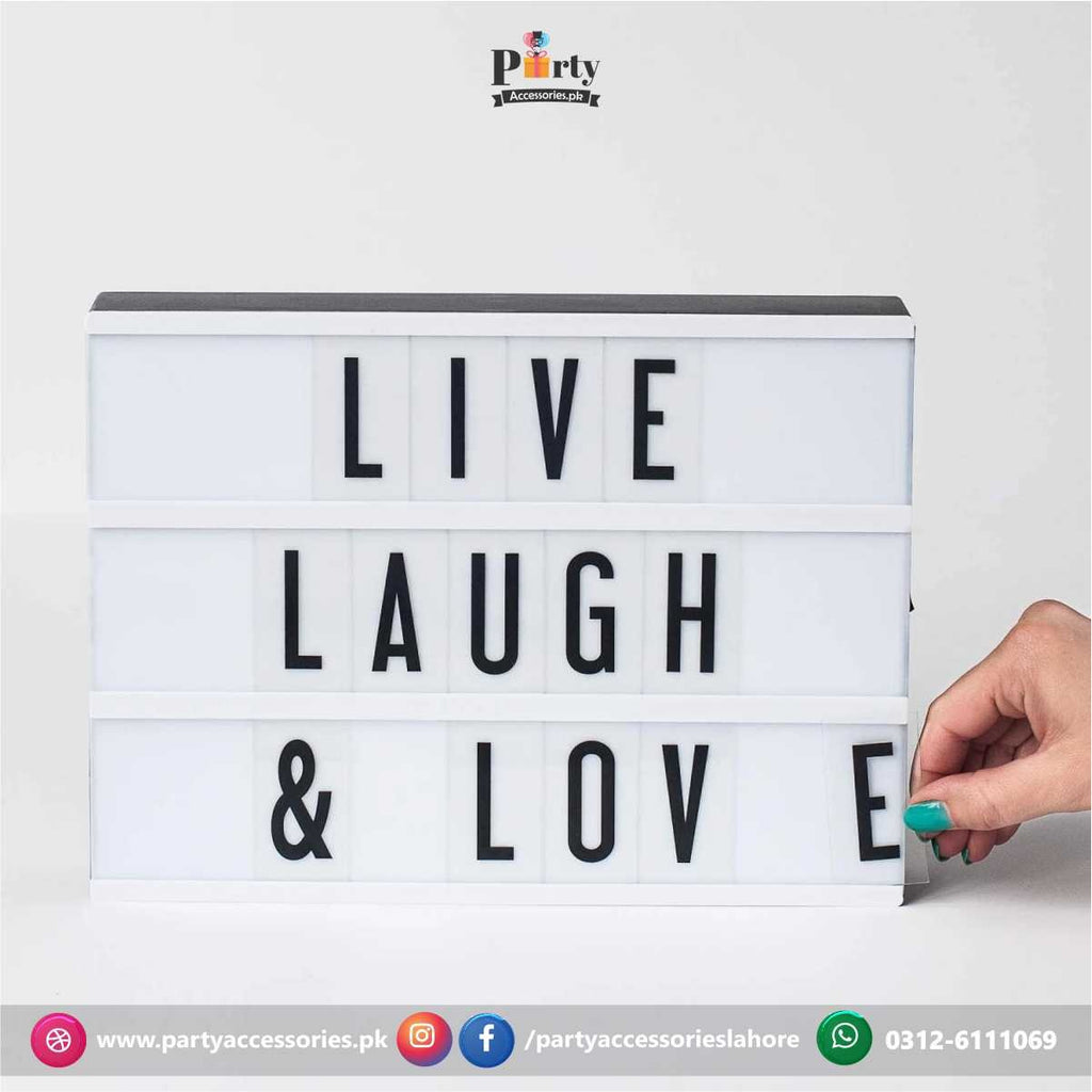 Cinematic LED letters light box | A4 size – PartyAccessories.pk