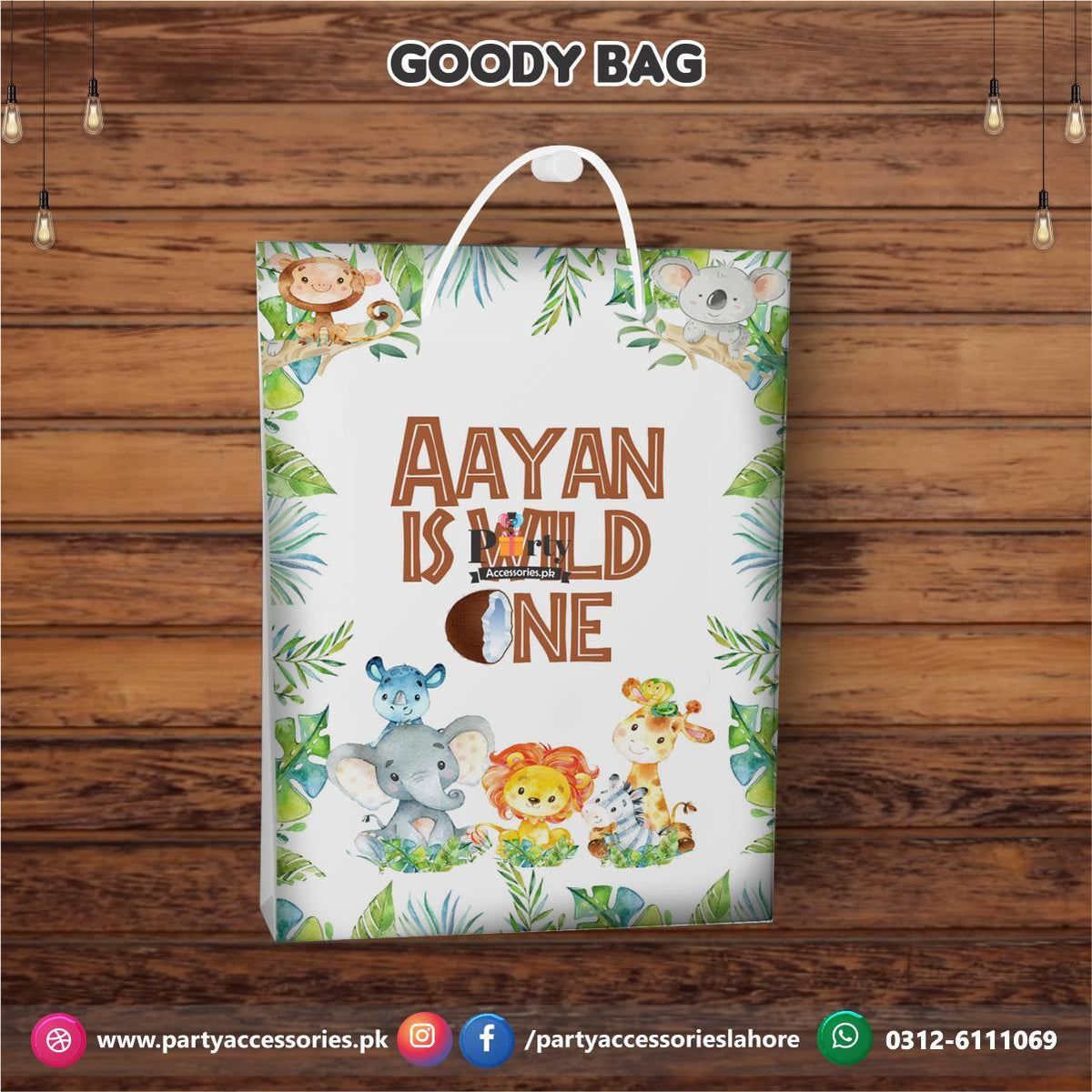 Wild One birthday Theme Customized Goody Bags / Favor Bags ...