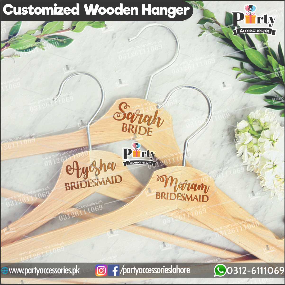 Wooden Hangers for Apparel Customized with your Name, Brand name, or l ...