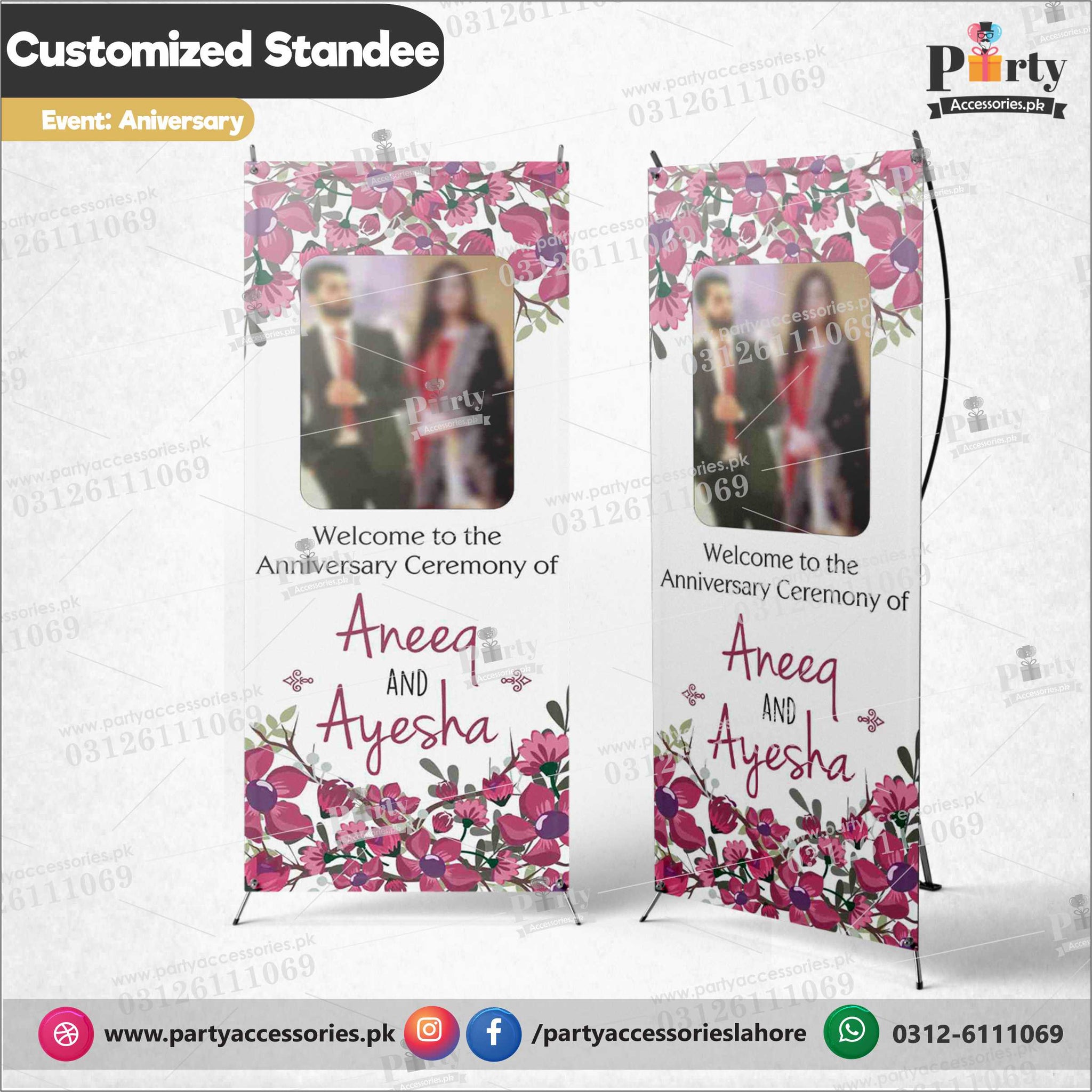 Wedding Anniversary party decorations | Customized Welcome Standee ...