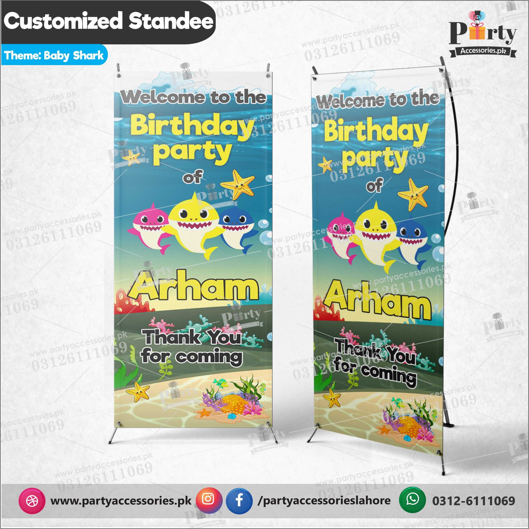Baby Shark Theme Welcome Standee to Dive into the Celebration ...