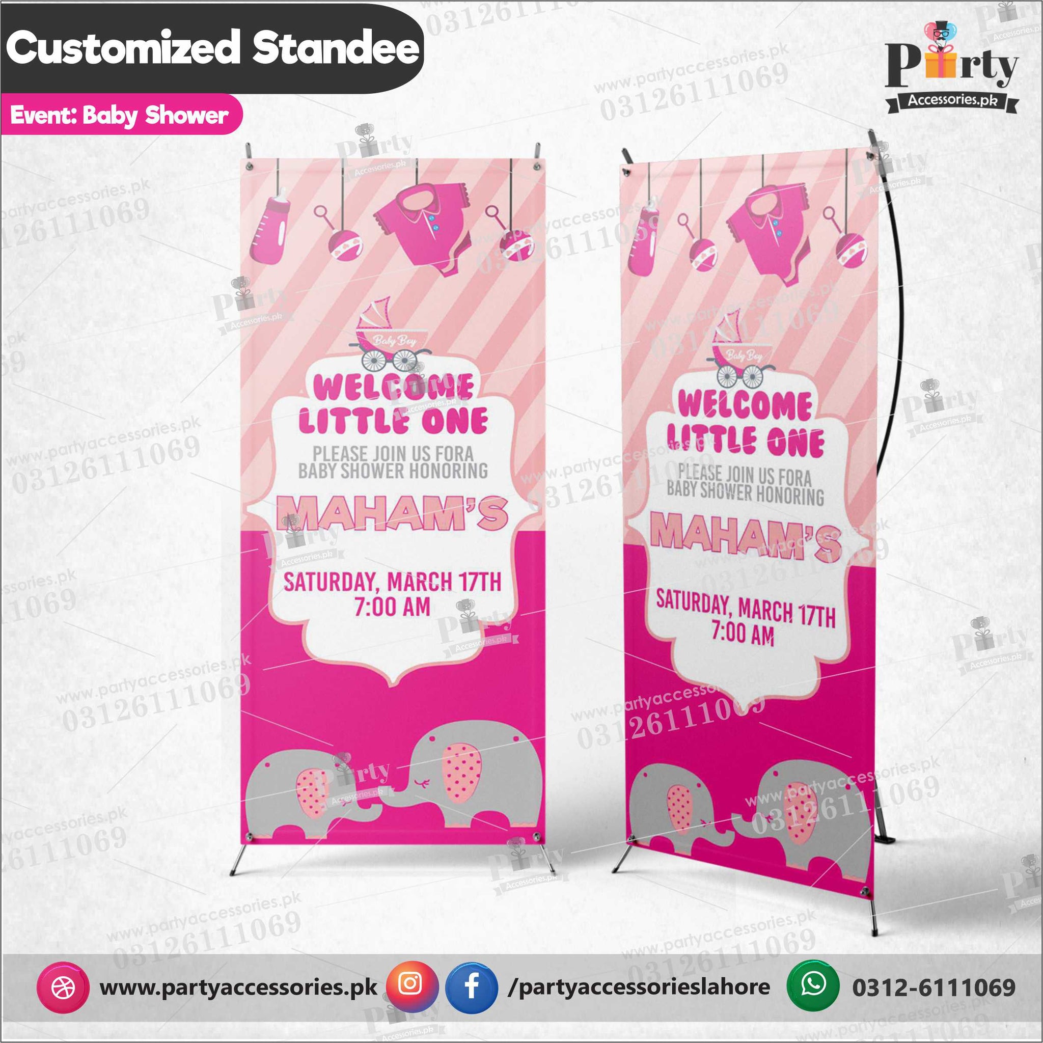 Customized Welcome standee for Baby shower party celebration ...