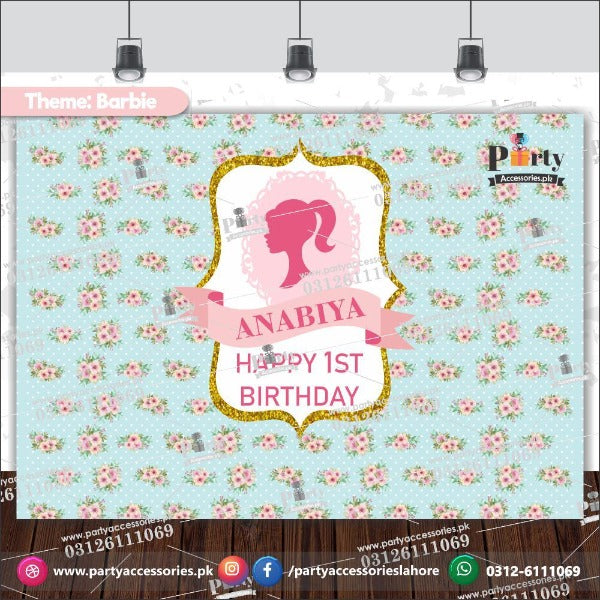 Barbie Theme wall decoration | Customized Birthday Party Backdrop ...