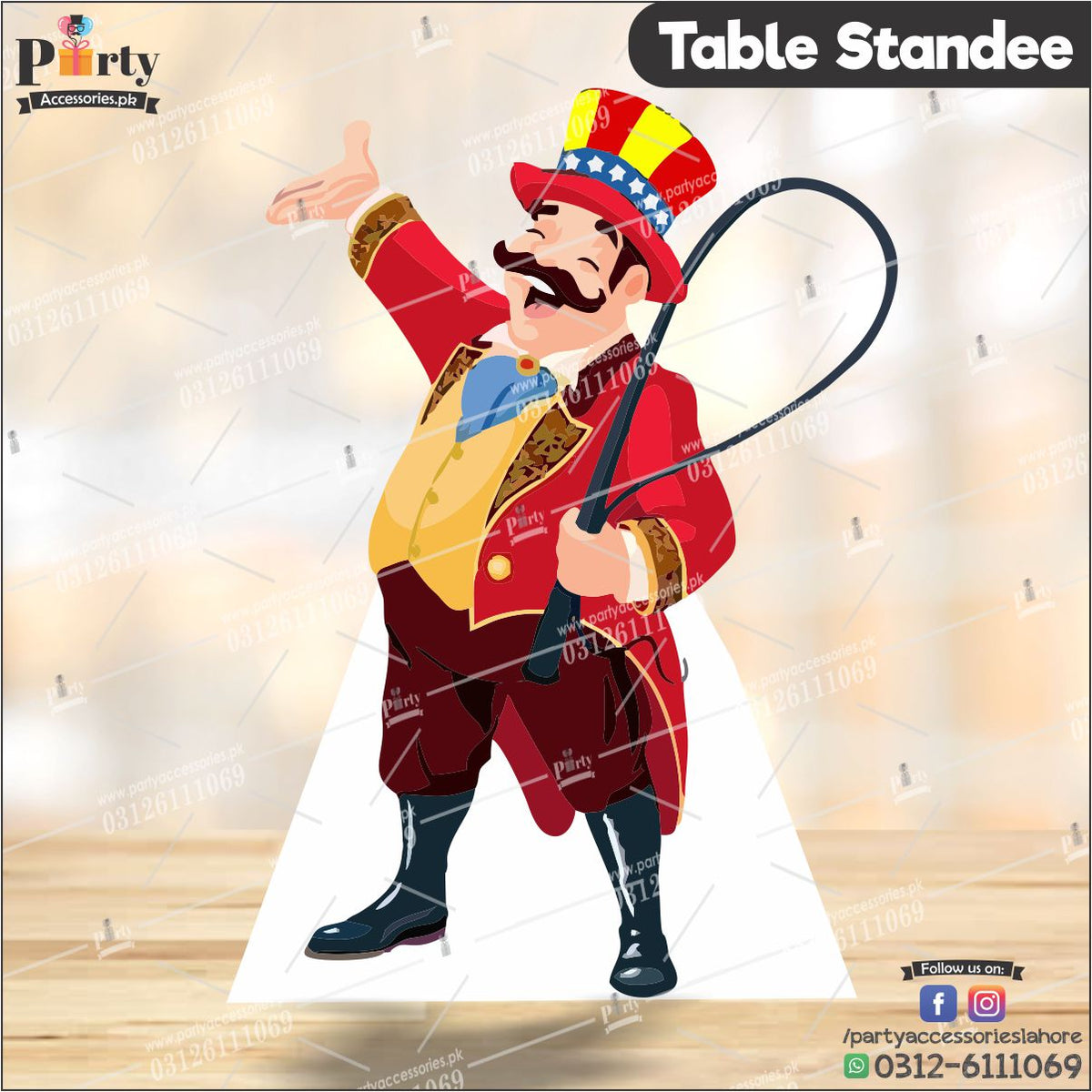 Customized Carnival Circus theme Table standing character cutouts ...