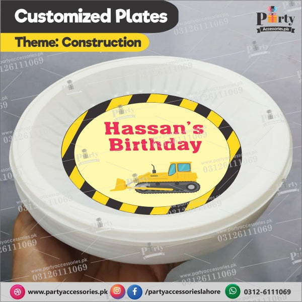 Construction Themed Paper Plates DYLIVeS 60 Pcs Construction Birthday