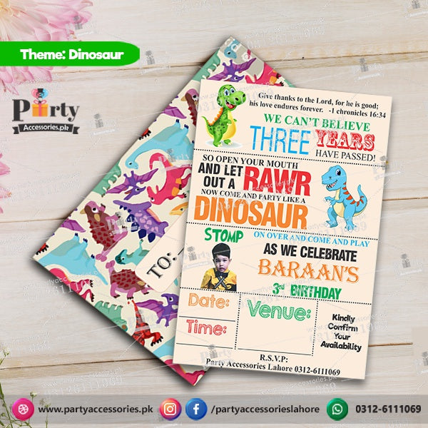 Dinosaur Theme Party | Customized Invitation Cards – PartyAccessories.pk