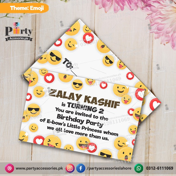 Customized Emoji theme Party Invitation Cards – PartyAccessories.pk