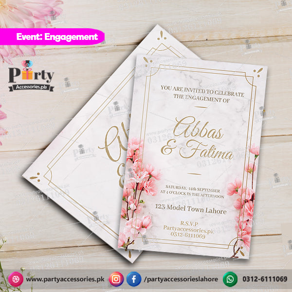 Pack Of 6 customized engagement party Invitation Cards ...