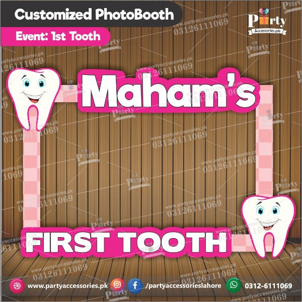 First tooth Photobooth Selfie Frame for baby Girl – PartyAccessories.pk