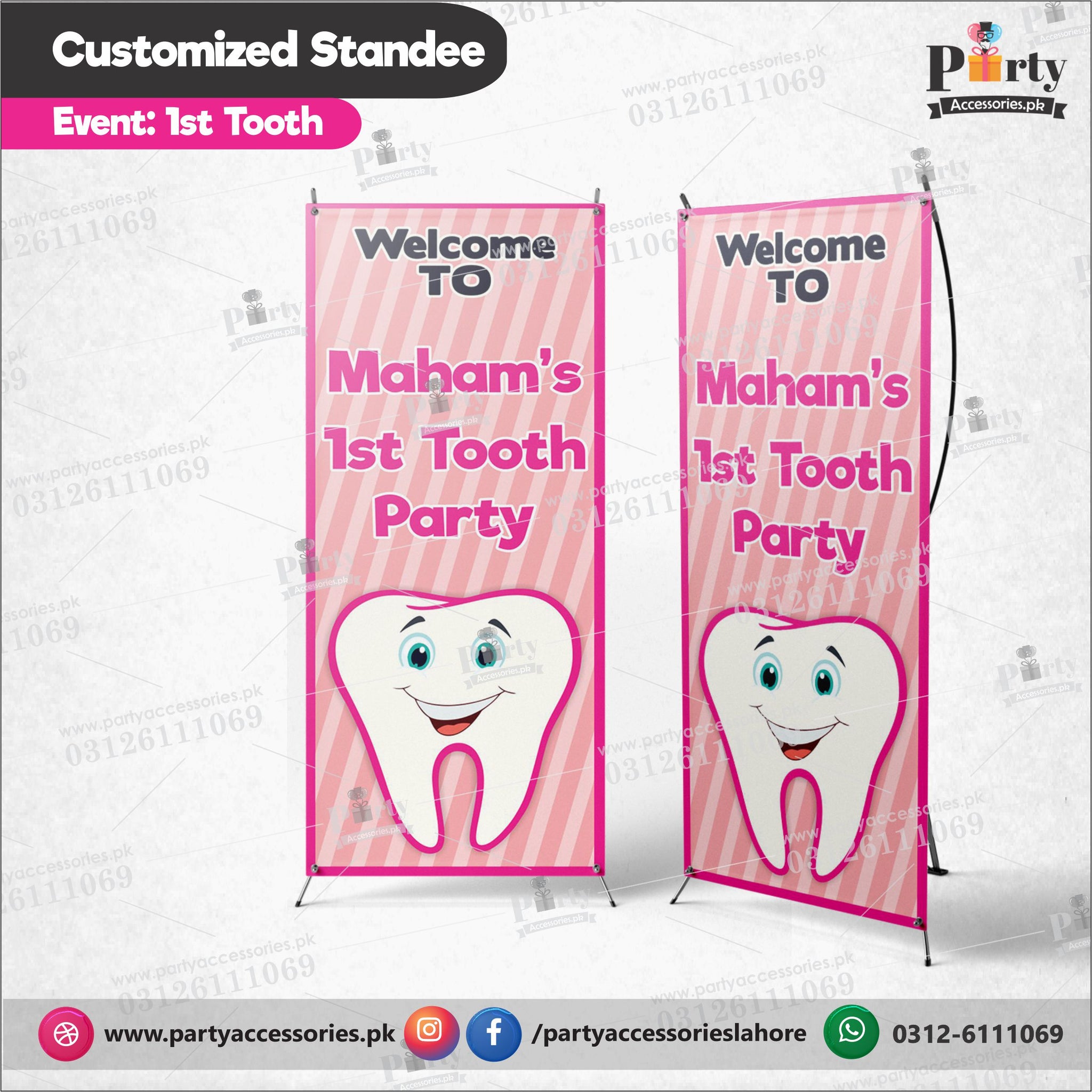 Customized Welcome standee for First tooth Party Celebration ...