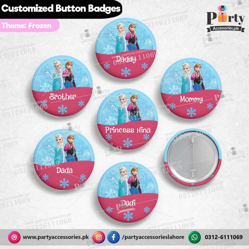 Customized Frozen elsa party decoration button badges – PartyAccessories.pk