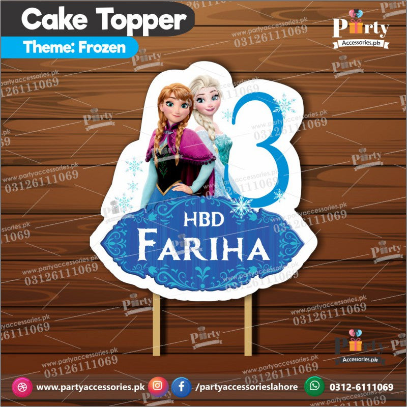 Frozen elsa theme birthday table decoration cake topper on card ...