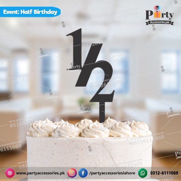 Half (1/2) birthday wooden cake topper – PartyAccessories.pk