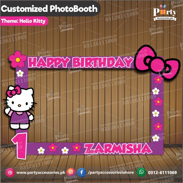Customized Photo Booth / selfie frame for Hello Kitty theme party ...