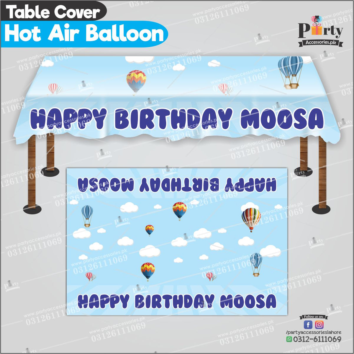 Customized Hot Air Balloon Table Cover | 100% Washable ...