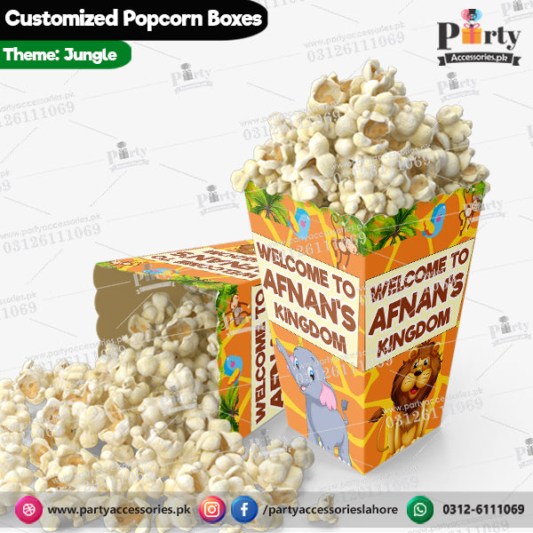 Customized Popcorn boxes Jungle safari themed birthday party | pack of ...