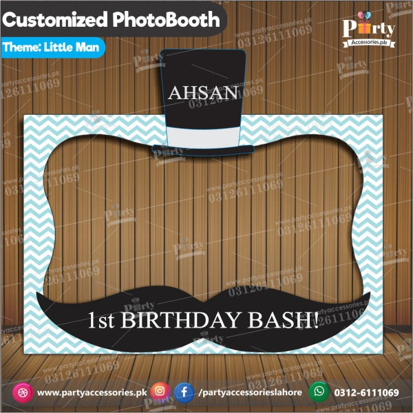 Customized Photo Booth / selfie frame for Little Man theme party ...