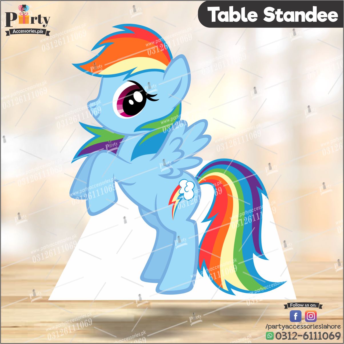 Customized Little Pony theme Table standing character cutouts ...