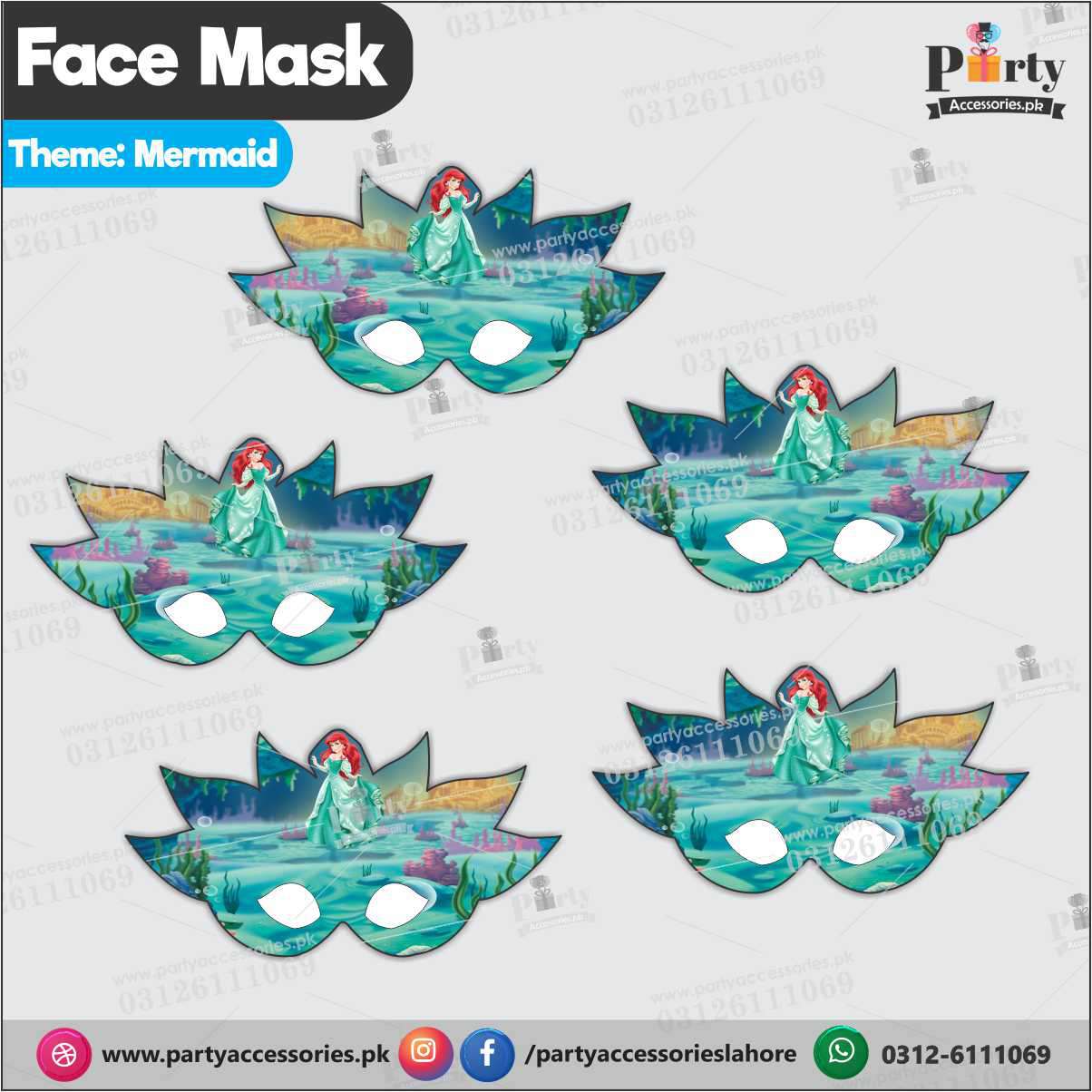 Mermaid theme Birthday face masks – PartyAccessories.pk