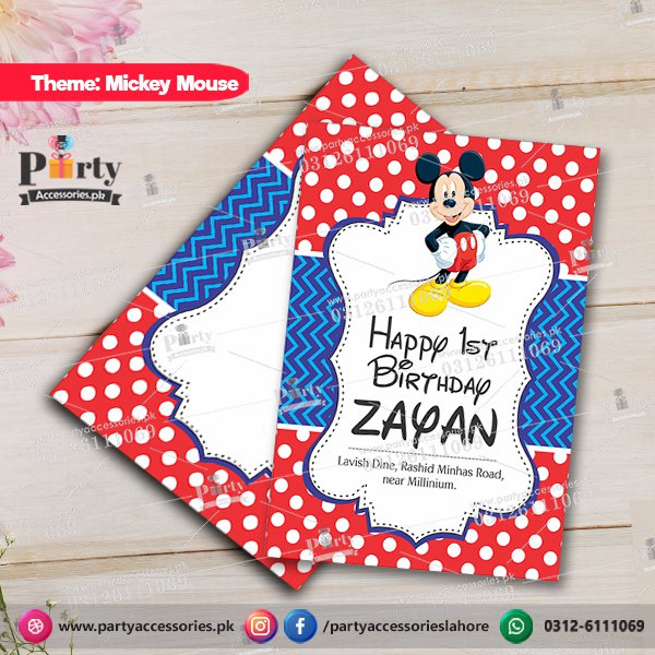 Mickey Mouse Invitation Cards Mickey Mouse Birthday Invitation Card