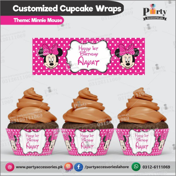8 Minnie Mouse Cupcake Wraps | Birthday Party Decorations ...