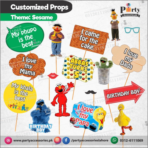 Customized props set for Sesame Street theme birthday party ...