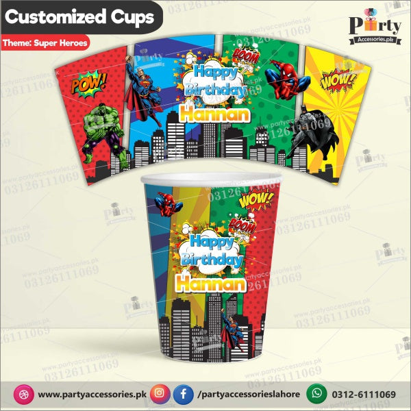 Super hero Avengers theme party | Customized disposable Paper CUPS ...
