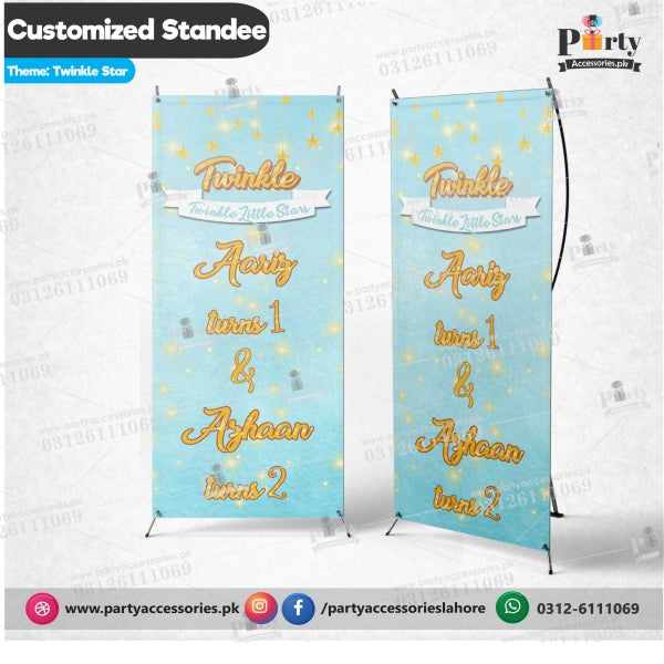 Customized Welcome Standee for birthday in Twinkle star for Boys theme ...